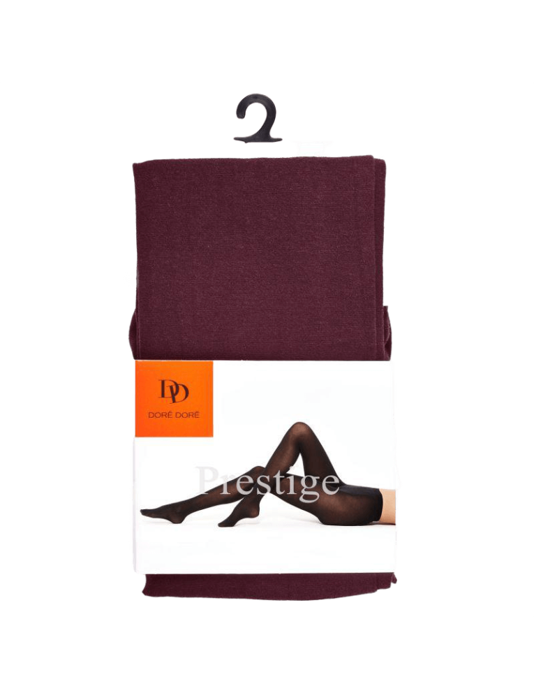 Collant Prestige en coton ultra-fin et résistant - Aubergine | Doré Doré